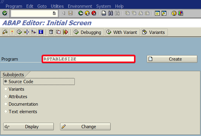 How To Check Table Size In Program RSTABLESIZE SAPported
