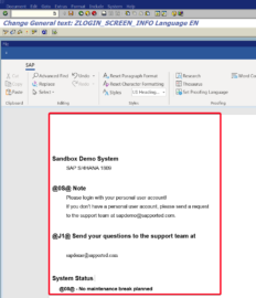 How to add custom text to the SAP logon screen in SE61? - SAPported