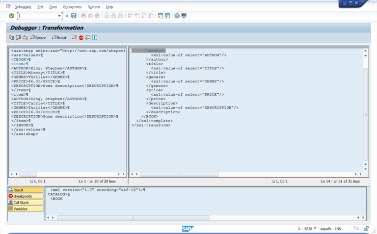 How to debug XSLT or Simple Transformation in XSLT_TOOL? - SAPported